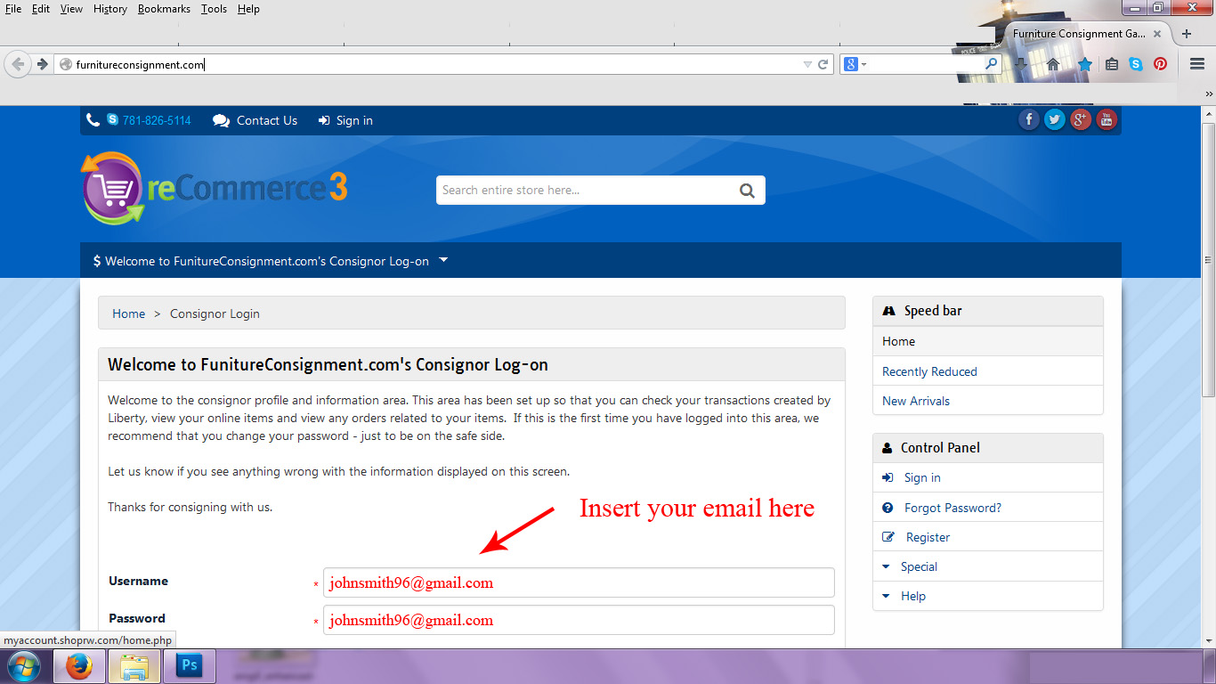 How-to: Consignor Log-in